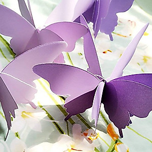 CIEOVO Butterfly Hanging Garland 3D Paper Bunting Banner Party Decorations Wedding Baby Shower Home Decor Purple 4 Pack, 110 inch Long Each