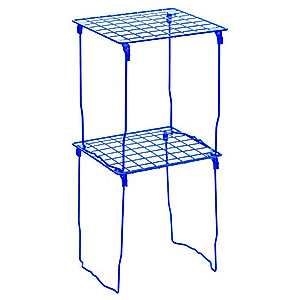 LockerMate Stac-A-Shelf Locker Shelf, Stackable, Extra Tall, Fits Standard Size School Lockers, Blue
