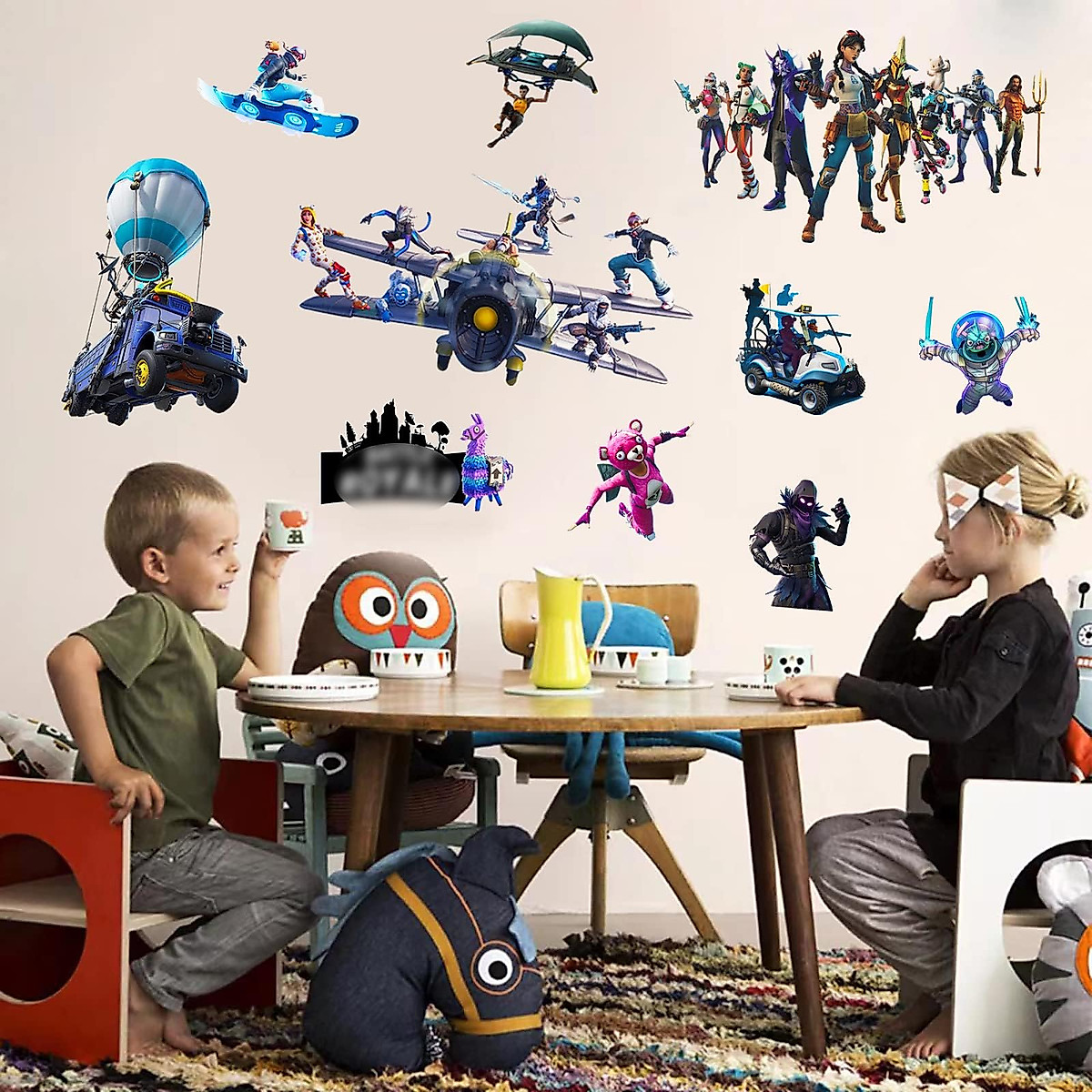 Battle Royale Video Game Themed Bedroom Wall Stickers 10Pcs/Sheet for Teen Boys Room Decoration,Where We Droppin Boys Bedroom Wall Decals,Wall Decor for Kids,Waterproof Game Stickers for Laptop