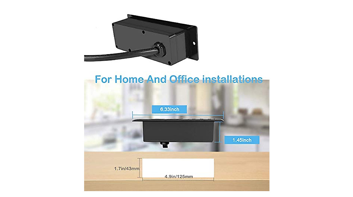 Recessed Power Strip with USB | Desk Power Outlet