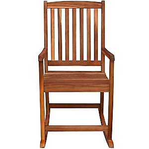 Ottjakin [Product Outdoor Rocking Chair - Acacia Wood Garden Furniture for Relaxation and Comfort - Outdoor Seating Option - Natural Wooden Porch Rocker-Brown