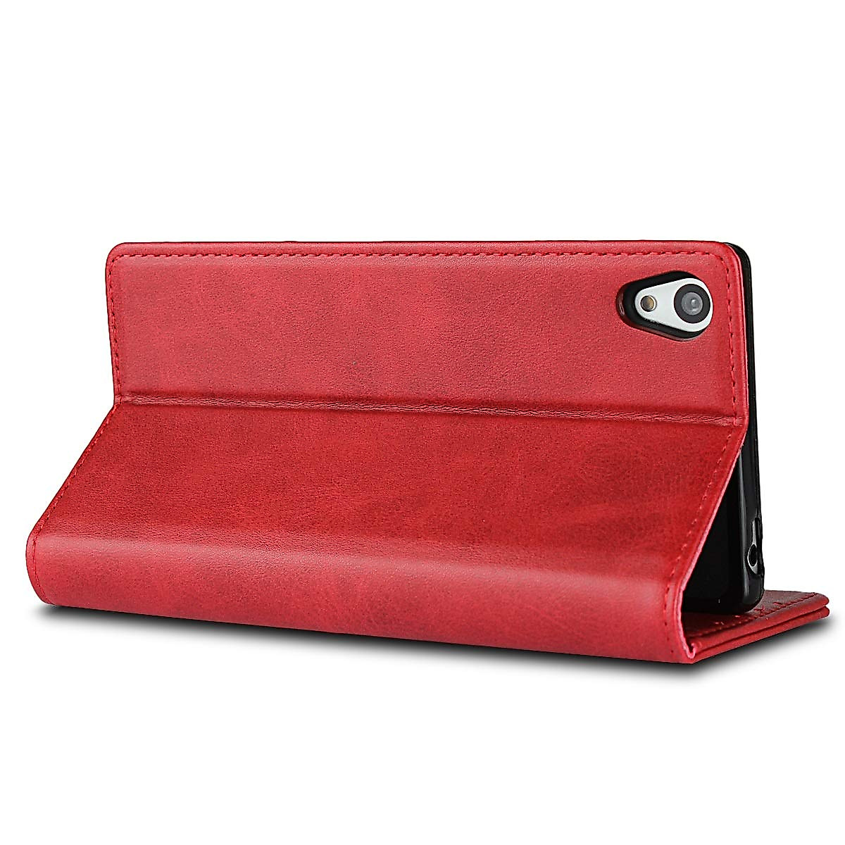 Cellphone Flip Case Leather Wallet Case for Sony Xperia Z5, Premium Vegan Leather Case [Shockproof TPU Inner Shell] Slim Shockproof Protective Phone Case Compatible with Sony Xperia Z5 Protective Case