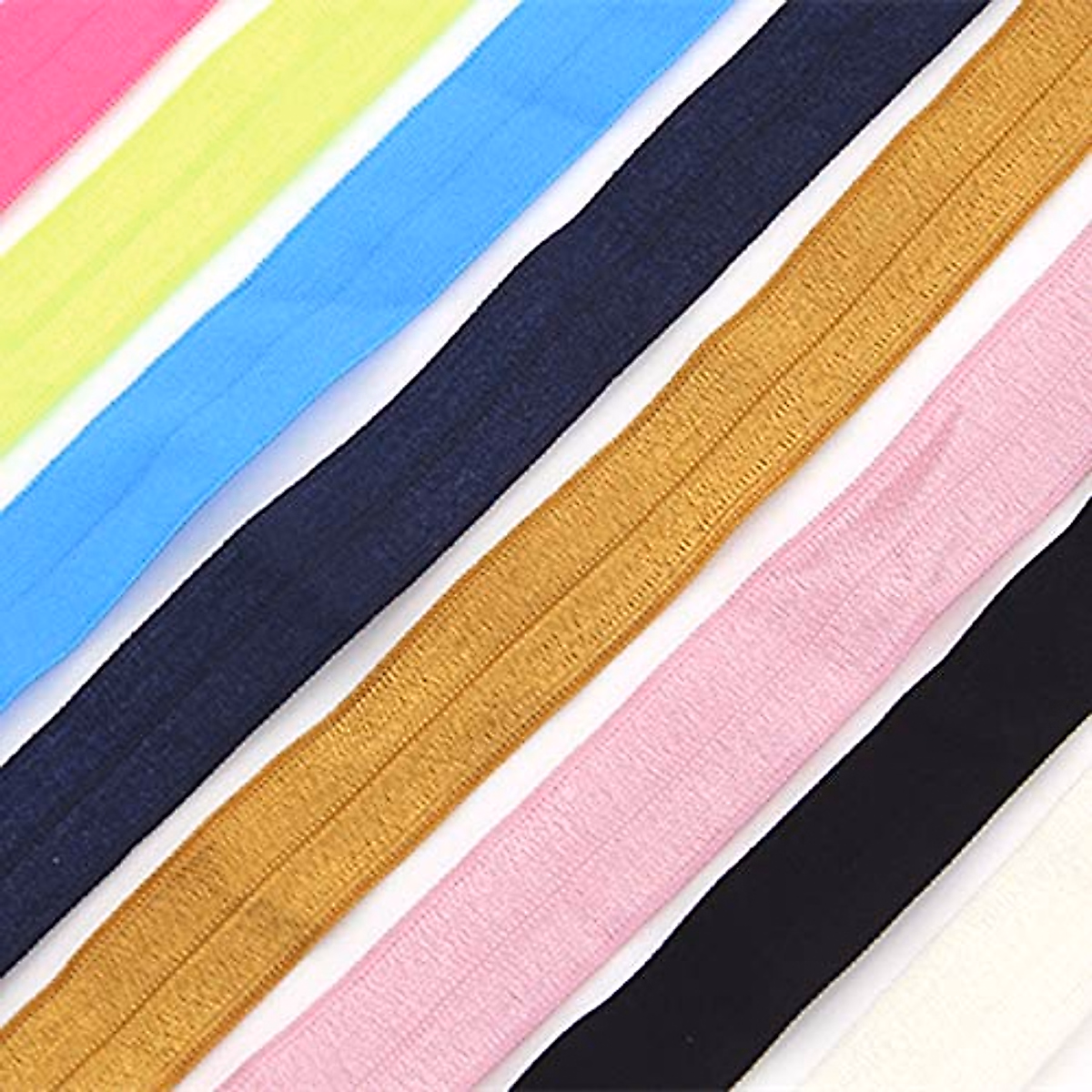 SELCRAFT 5yards/Lot 5/8" 15mm Elastic Band Multicolor Fold Over Spandex Elastic Ribbon for Sewing Lace Trim Waist Band Garment Accessory num.103