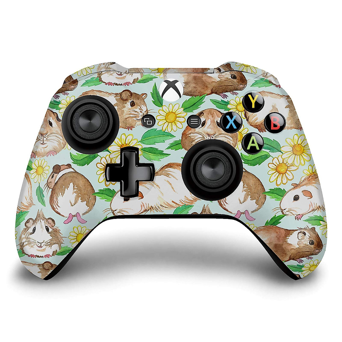 Head Case Designs Officially Licensed Micklyn Le Feuvre Guinea Pigs And Daisies In Watercolour On Mint Art Mix Vinyl Sticker Gaming Skin Decal Compatible With Xbox One X Console and Controller Bundle