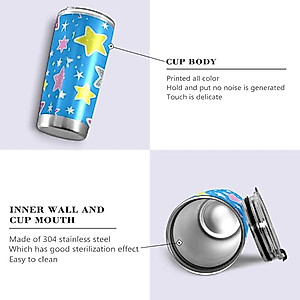 HXshaoye Fake Glitter cartoon star colorful Stainless Steel straw water bottle with Lid and Straw coffee mugs for travel leakproof coffee travel mug 20 oz vaso para cafe termica 20oz