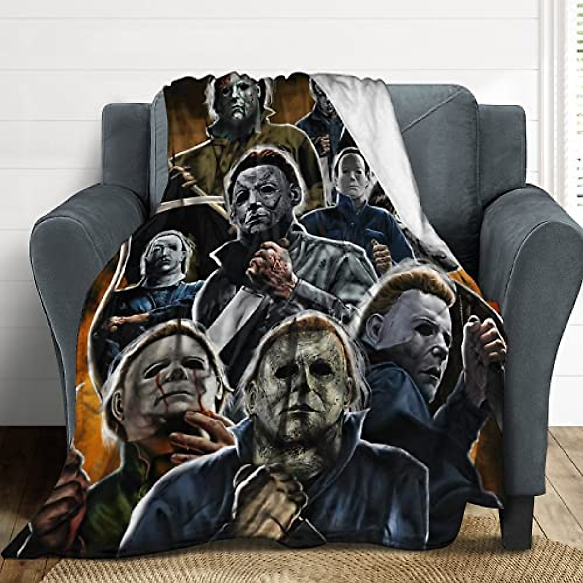 Horror Movie Blanket Collage Art Throw Blanket Warm Plush Cozy Soft Blankets for Chair/Bed/Couch/Sofa Home 40"×50"