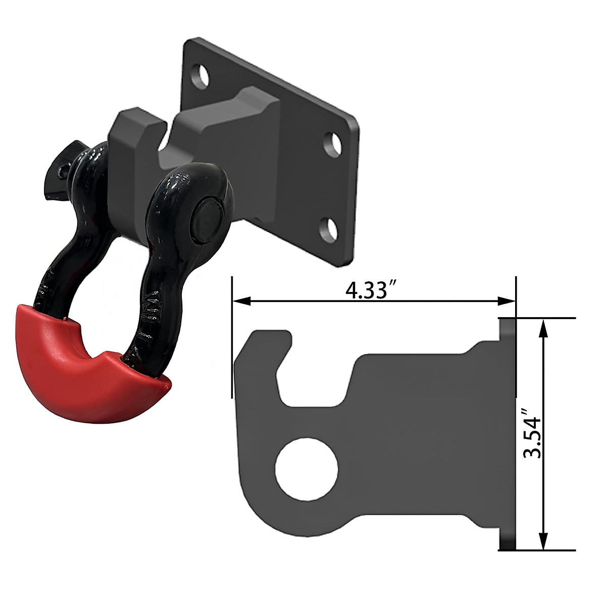 TIOYAR RAM Front Tow Hook Mount Bracket and D-Ring Compatible with 2010-2020 RAM 2500/3500/4500 D-Ring Shackle Bracket, Demon Hook Bracket Replacement