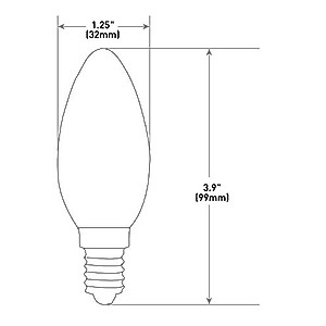 Cree Lighting TB11-07027MDCH25-12DE12-1-12 B11 Clear Glass Filament Candelabra 75W Equivalent, 700 lumens, Dimmable LED Bulb, 2 Count (Pack of 1), Soft White