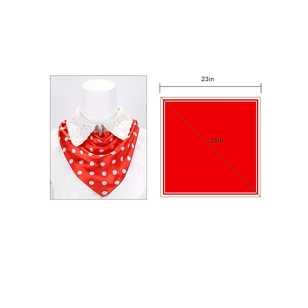 SATINIOR 1950s Chiffon Scarf Chiffon Scarf Square Handkerchief Neck Scarf Satin Ribbon Scarf Hair Tie for Women