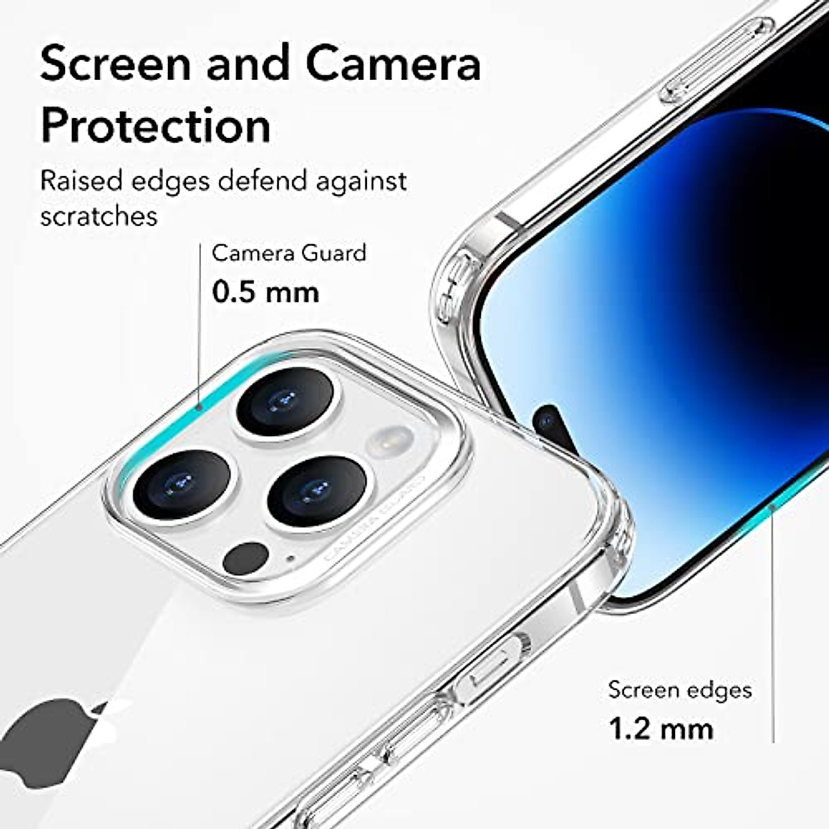 ESR Clear Case Compatible with iPhone 14 Pro Case, Shockproof Thin Silicone Cover, Yellowing-Resistant Slim Transparent TPU Phone Case, Project Zero Series, Clear