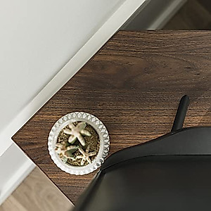 Walker Edison Modern Metal Mesh and Wood Corner TV Stand for TV's up to 55", 48 Inch, Dark Walnut