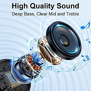 GUSGU KITONE True Wireless Earbuds Bluetooth Headphones, Premium Sound Quality, IPX7 Waterproof, Bluetooth Earbuds with Microphone for iPhone/Android/iPad/Laptop, Wireless Earphones