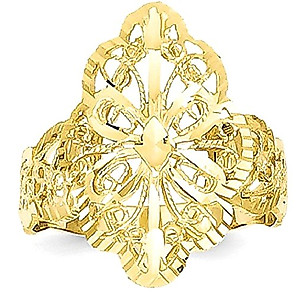 IceCarats 14K Yellow Gold Antique Filigree Chunky Dome Statement Ring Size 6
