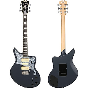 D'Angelico 6 String Solid-Body Electric Guitar, Right, Stone (DAPBEDBWMSTCTR)