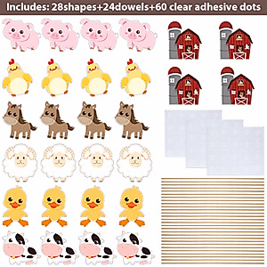 Blulu 28 Pieces Farm Animal Party Decorations Farm Animals Centerpiece Sticks Animals Cutouts Table Toppers for Theme Party Birthday Party Baby Shower Supplies (Farm Animal)