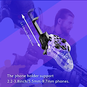Megadream Wireless Game Controller Transparent Gamepad for iOS Android PC NS Switch PS5 PS4 PS3 Steam Deck: Works with iPhone 14/13/12/11/X, iPad, Samsung, Apex Legends, Call of Duty - Programmable/Turbo/LED Light - Black