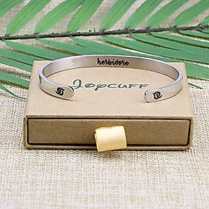 JoycuFF Herbivore Bracelet Vegan Gift Personalized Birthday Christmas Jewelry for Women
