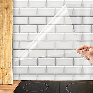 Clear Contact Paper Roll Self-Adhesive Wall Protector 15.7in X 9.84ft - Used as a Transfer Paper for Vinyl, Book Cover, Whiteboard, Shelf Drawer Liner, Wallpaper, Cat Dog Scratch Protector Shackcom