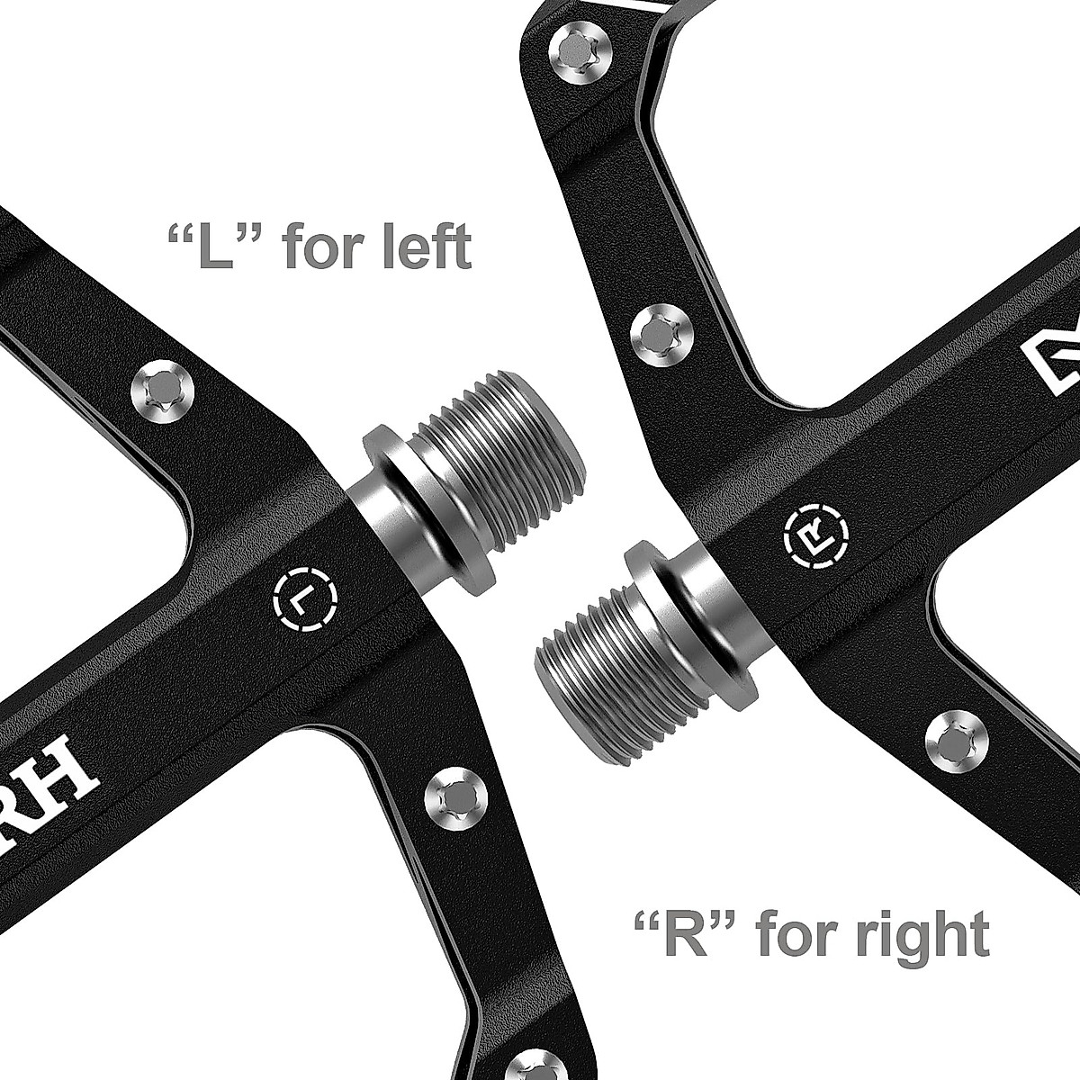 MZYRH Mountain Bike Pedals MTB Pedals,9/16" Non-Slip Lightweight Aluminum Alloy Bicycle Pedals for Road Mountain BMX MTB (Black)