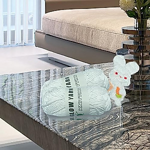 5 Pcs Glow in The Dark Yarn,Luminous Yarn for Crocheting,Glowing Yarn,Sewing Supplies for DIY Arts, Crafts & Sewing Beginners Glow in The Dark Party(55 Yards Per Roll) (White)