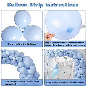 RUBFAC 149pcs Pastel Blue Balloons 18 12 10 5 Inch Different Sizes Latex Light Blue Baby Blue Balloon Arch Garland Kit for Baby Shower Birthday Wedding Engagement Graduation Decorations