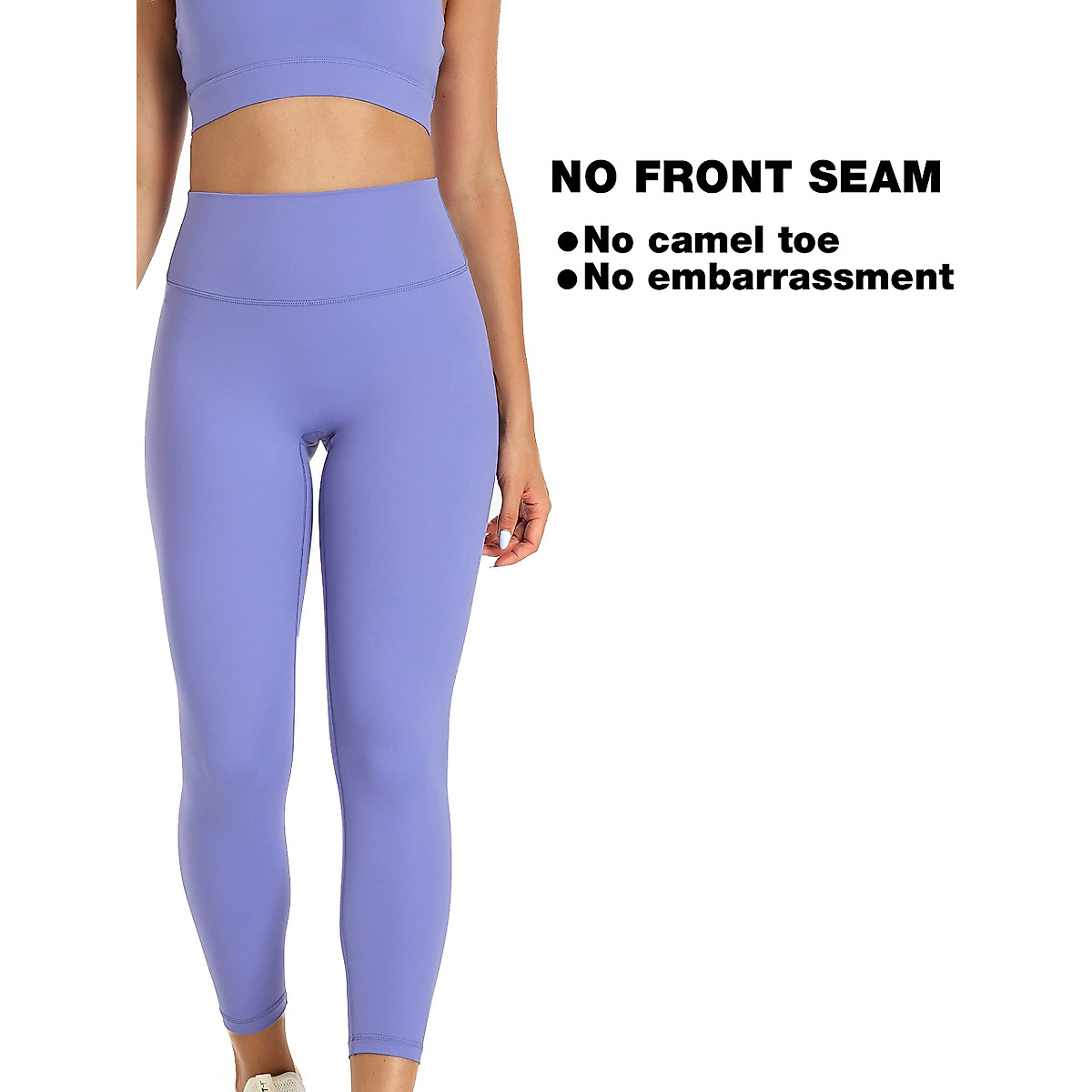 NEPOAGYM High Waisted Leggings for Women No Front Seam,Lightweight Yoga Leggings Buttery Soft 25 Inch 7/8 Length(Very Peri,S)