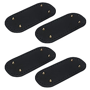 T Tulead PU Leather Bag Bottom Black Bag Bottom Base Pad 22×10cm Handbag Cushion Base Bag Bottom Support Pack of 4 for Shoulder Bag,Beach Bag,Bucket Bag
