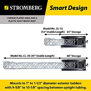 Stromberg Carlson Extend-A-Line 35" Long Versatile Swing Arm Drying Rack and Clothes Hanger with Swinging Towel Bar and Folding Clothes Hanger for RVs, Motorhomes, Campers & Home