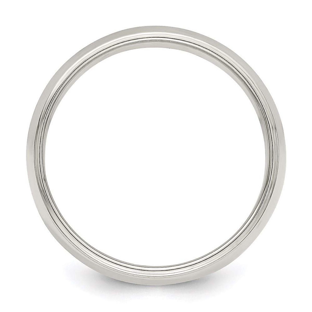 Sterling Silver 7mm Half Round Milgrain Size 8.5 Band QQWM070-8.5