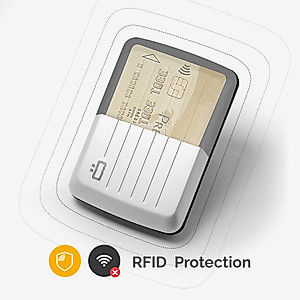 ÖGON -DESIGNS- OGON Aluminum wallet smart case V2 - Easy storage - Metal lock - Strong RFID blocking card holder - Up to 10 cards and banknotes (Aluminum Rose Gold)