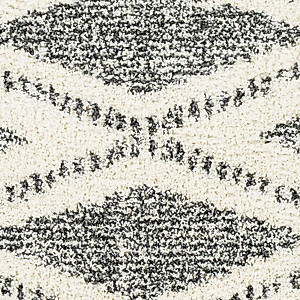 Mark&Day Area Rugs, 5x7 Gever Global Shag Charcoal Area Rug, Grey Cream White Carpet for Living Room, Bedroom or Kitchen (5'3" x 7'3")