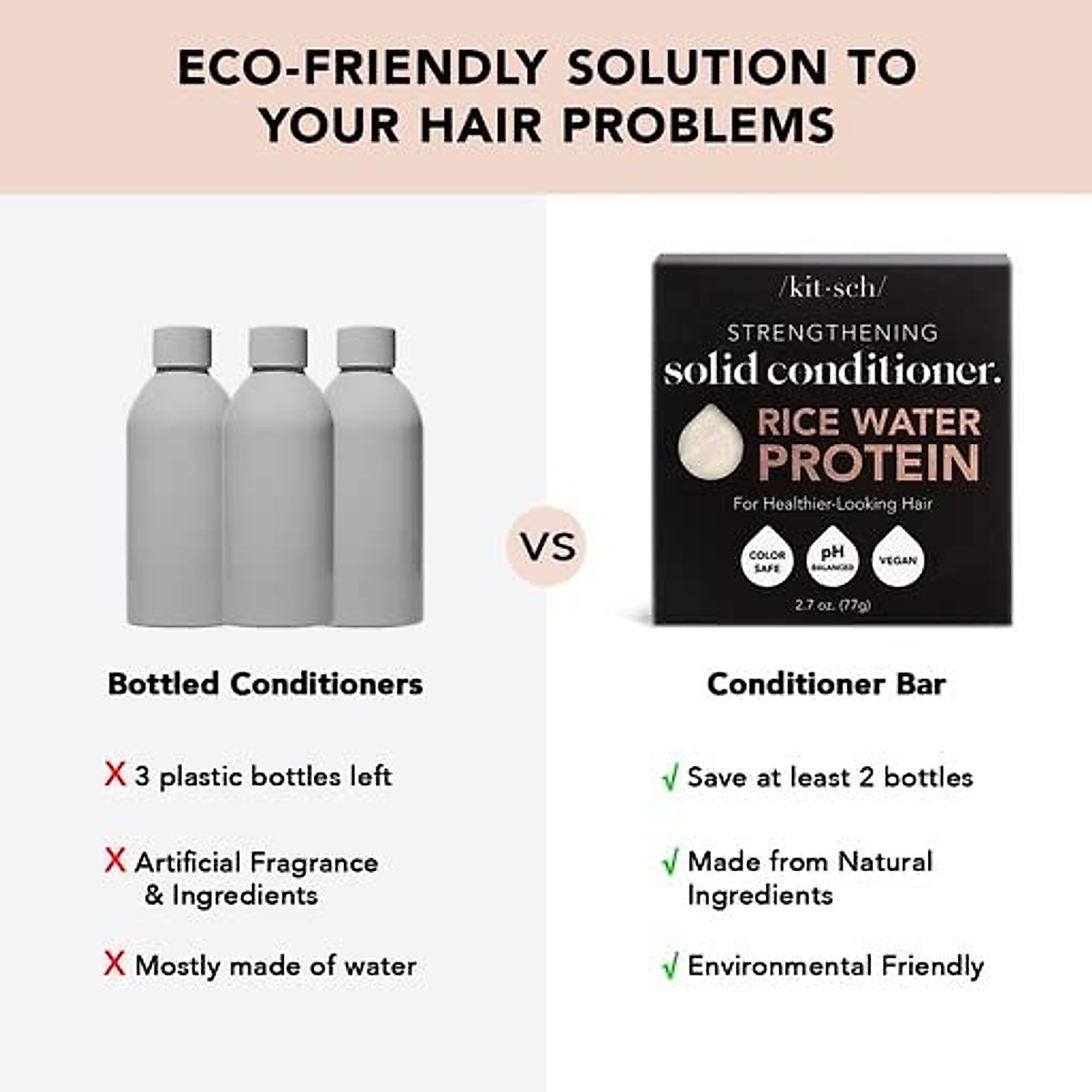 Kitsch Self Draining Shower Caddy & Rice Bar Shampoo & Conditioner