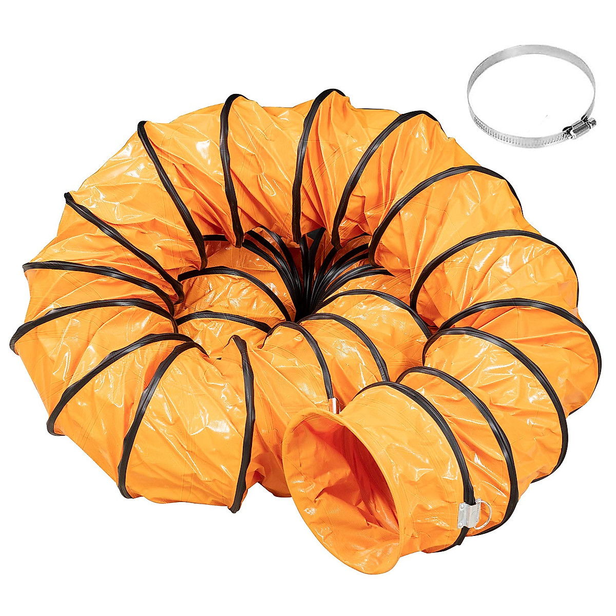 AlorAir 8" PVC Flexible Duct Hose for CleanShield HEPA 550 Air Scrubber and PureAiro HEPA Max 770/870/970, Easy Storage (8 Inch x 16.4 Feet, Outlet)