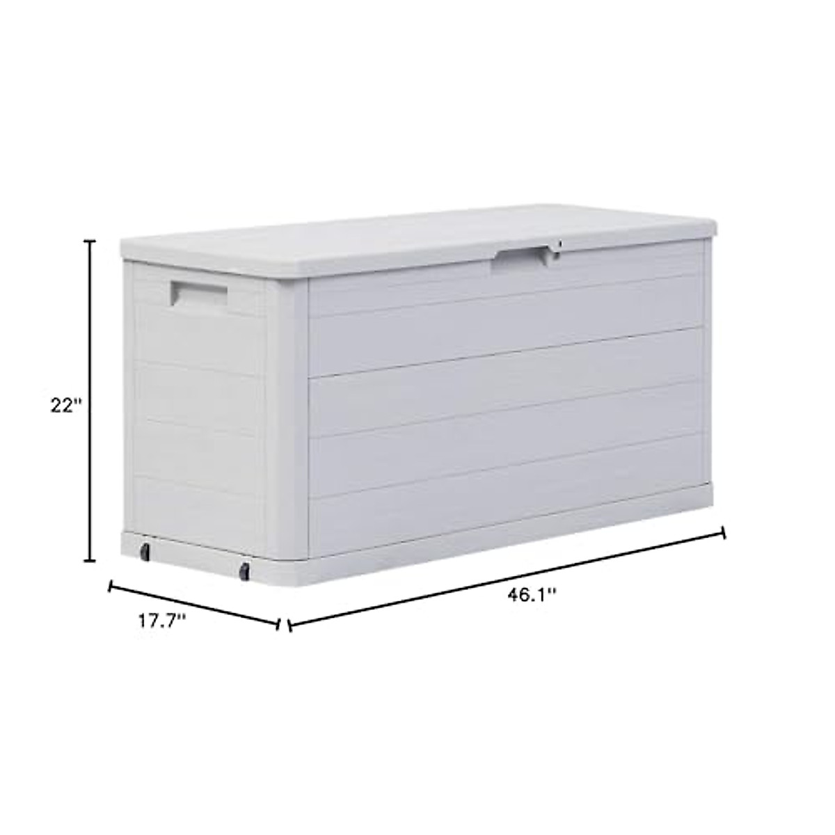 Tidyard Garden Storage Deck Box Plastic 74 Gal Lockable Garden Container Cabinet Toolbox for Patio, Lawn, Poolside, Backyard Outdoor Furniture 46.1 x 17.7 x 22 Inches (W x D x H)