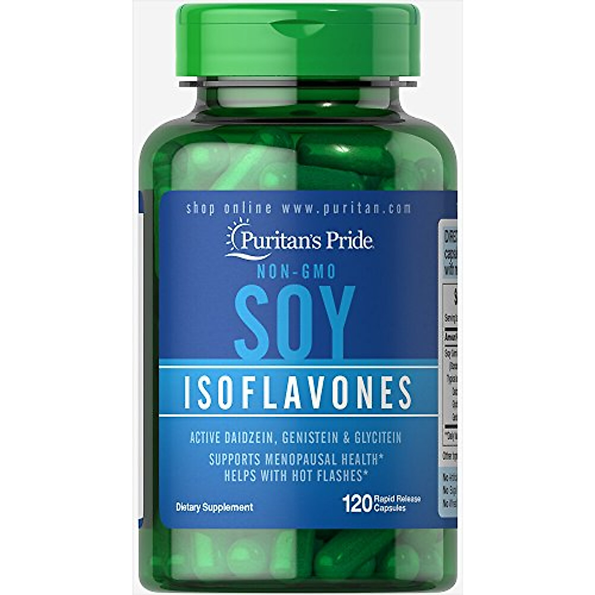 Puritans Pride Non-GMO Soy Isoflavones 750 Mg, May Help with hot Flashes in menopausal Women*, 120 ct