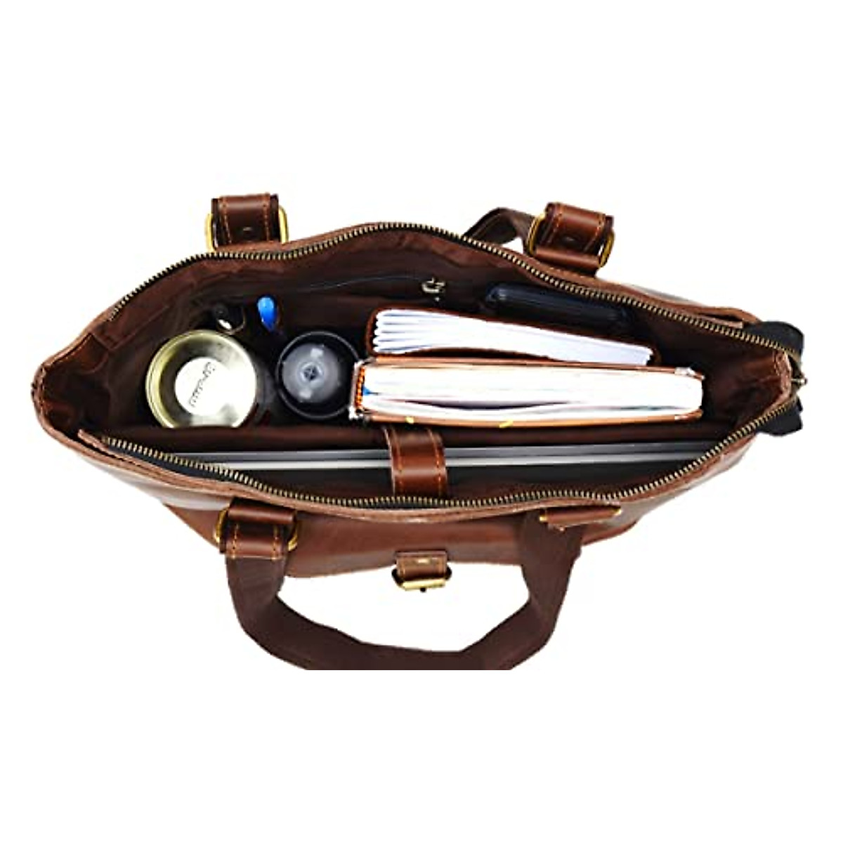 Satchel And Fable Women’s Tote Leather Handmade Genuine Shoulder Large Vintage Handbag (15.5” (L) x 12” (H) x 5.5” (W), Brown)