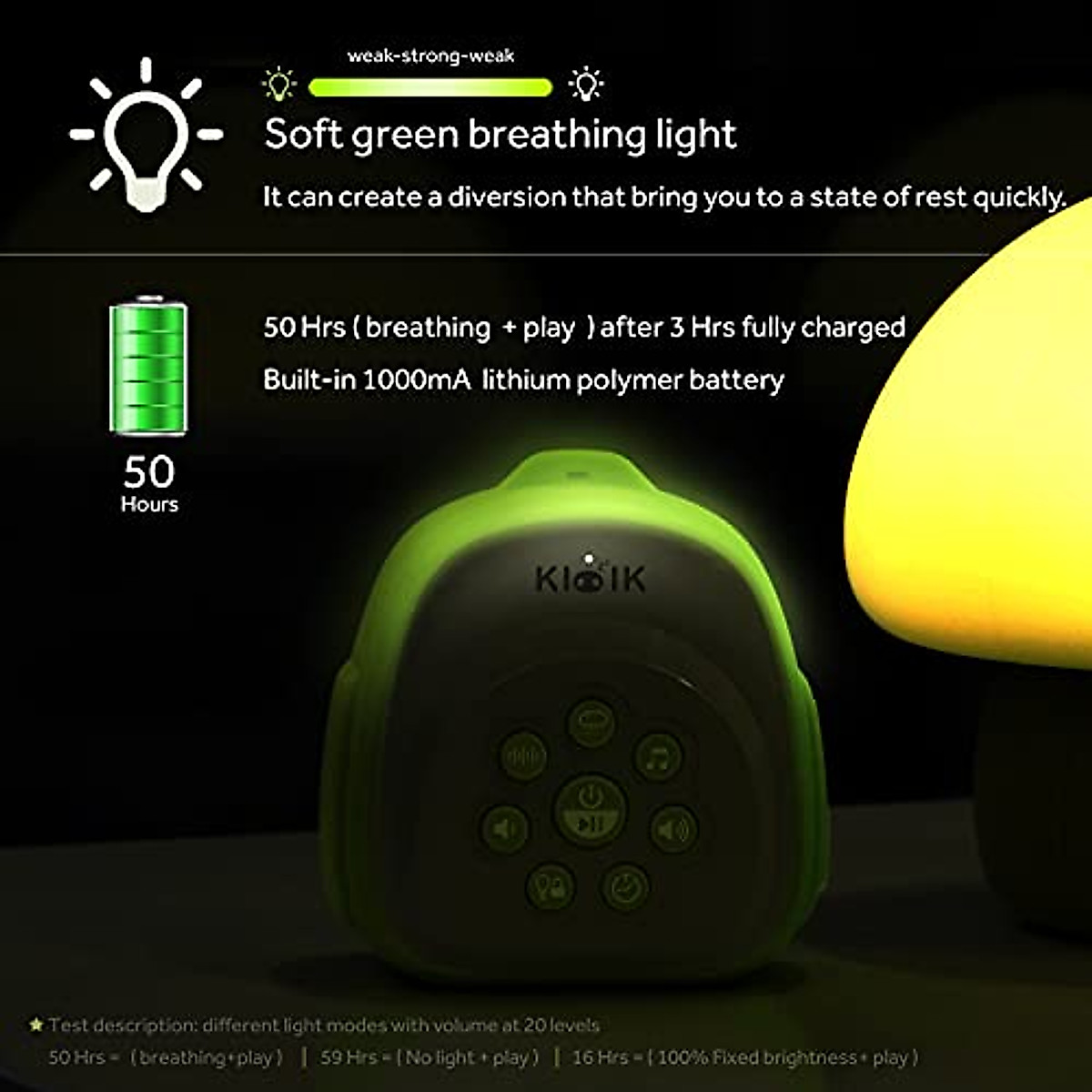 KIOZZIK Portable Sound Machine with Lullabies, White Noise Machine for Sleeping Baby, Kids, Adults, 26 Soothing Nature Sounds, USB Rechargeable, Timer & Memory Features, for Travel, On-The-Go