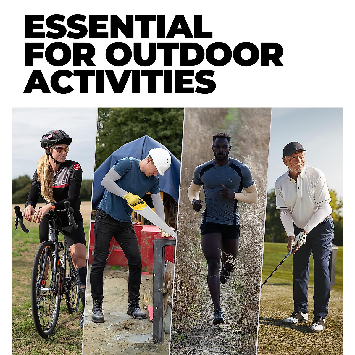 Tough Outdoors Sun Protection Sleeves - UV Arm Sleeves for Men and Women - Golf Cooling Arm Sleeves - Baseball Sun Sleeves