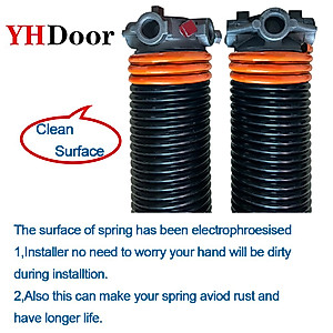 Pair of 2" Garage Door Torsion Springs with Non-Slip Winding Bars, Quality Precision Electrophoresis Black Coated, Minium Life 18,000 Cycles (.273 x 2 x 36)