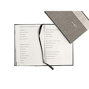 Eccolo Password Keeper Book with Alphabetical Tabs, Discrete Computer and Website Login Password Book and Organizer, Hardcover Pocket Size Journal Notebook for Everyday Use (Black, 5.75x4 inches)