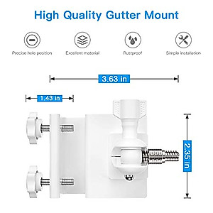 HOLACA Gutter Mount for Ring Stick Up Cam Plug-in HD Security Camera and Ring Stick Up Cam Battery HD Security Camera-Weatherproof-Give a Perfect Angle for Your Ring Stick Up Cam(3rd)