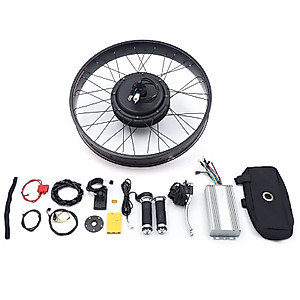 GDAE10 26" Electric Bike Kit, 48V 1500W Brushless Toothless Rear Hub Motor Conversion Kit for 3.2" Width Hub, Cycling Engine Waterproof for Ebike Electric Bicycle Motorbike Mountain Bike