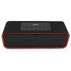 Portable Bluetooth Stereo Speaker, with 2X5W Dual Acoustic Drivers,FM Radio & Handsfree Speakerphone, Slots for Micro SD Card & USB & AUX, for Smart Phone, MP3, iPad, Tablet & More