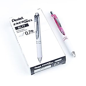 Pentel EnerGel Pearl RTX, 0.7mm, Black Ink, Box of 12 (BL77PWP-A)