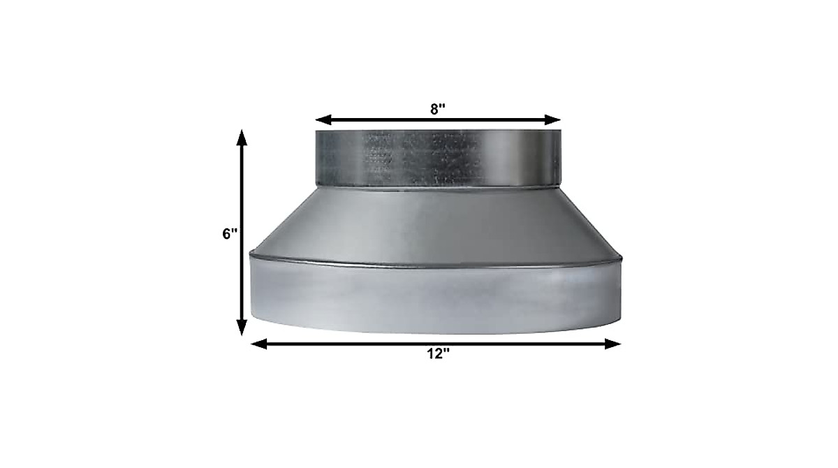 HVAC Duct Reducer & Increaser 12x8 Galvanized Sheet Metal Connector