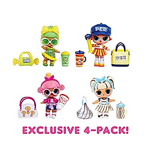 LOL Surprise Loves Mini Sweets Dolls 4-Pack #3 Jolly Rancher, Pez, Mike & Ikes, Dum Dums w/ 32 Surprises, Candy Theme, Accessories, Collectible Doll, Paper Packaging