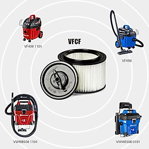 Vacmaster Genuine Replacement Cartidge Filter and Retainer Fits for Vacmster 4 Gallon Wet Dry Vacuum VF408