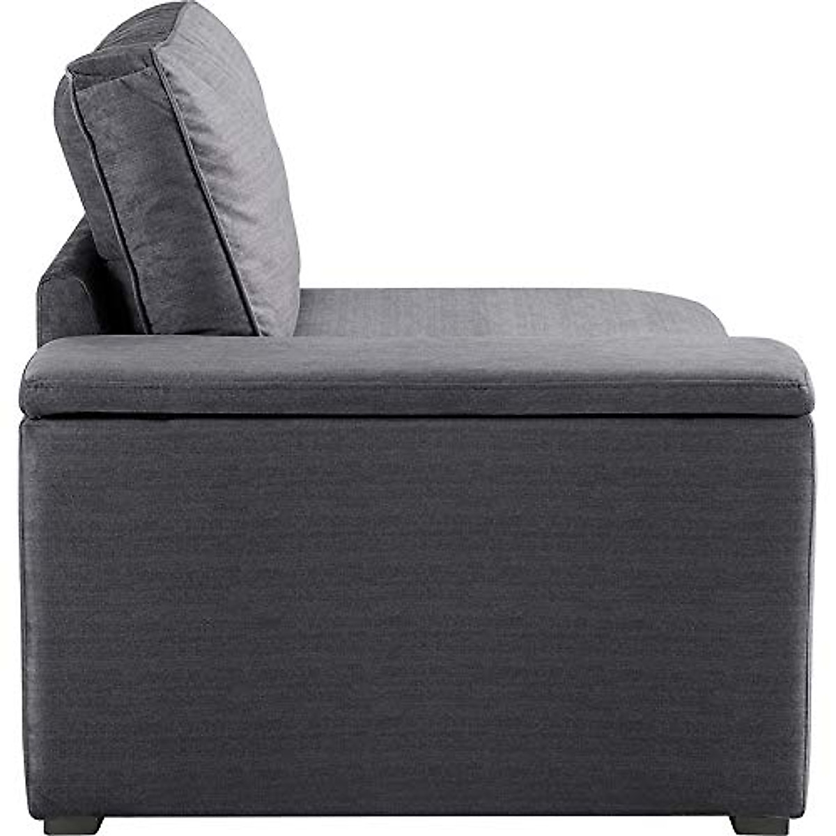 ClickDecor Symphony Mid-Century Microfiber Upholstered Modular Sofa Collection, Reversible Cloud Pillow Soft Seat Cushions, Storage, Charcoal