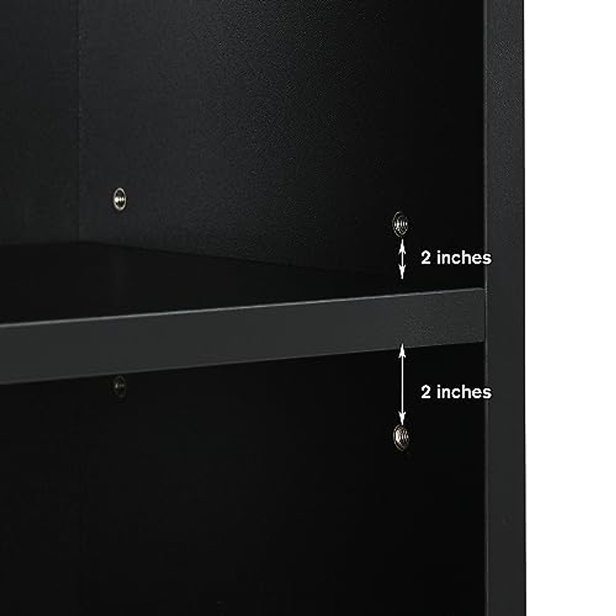 VKKILPEE Slim Media Tower Rack with Adjustable Shelves, 8-Tier Tall Narrow Storage Cabinet CD Display Rack Bookshelf, Multifunctional Double-Decker Bookcase for Home Office & Apartment, Black