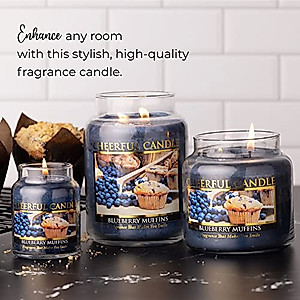 A Cheerful Giver - Blueberry Muffins - 24oz Large Scented Candle Jar with Lid - Cheerful Candle - 135 Hours of Burn Time, Candles Gifts for Women, Blue
